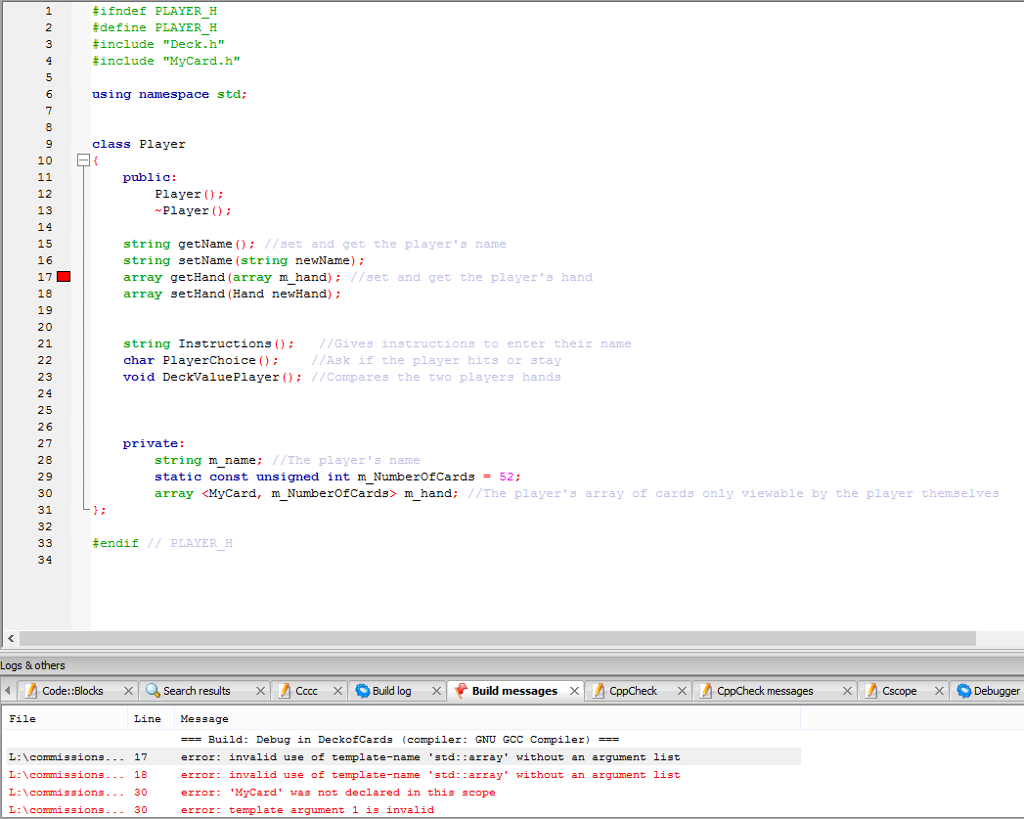 Solved I'm trying to make a hand for a player in my | Chegg.com
