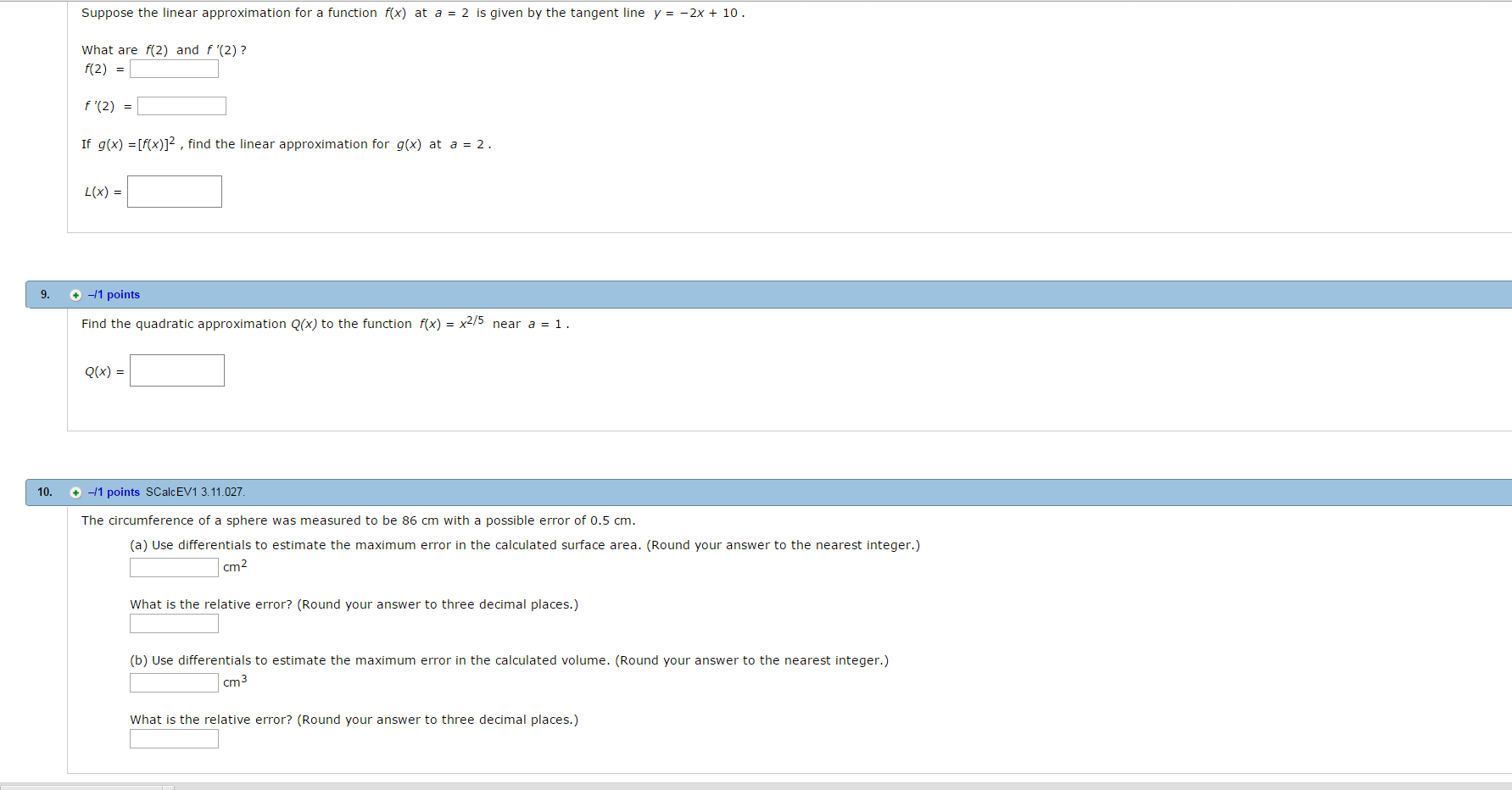 Solved Suppose the linear approximation for a function f(x) | Chegg.com