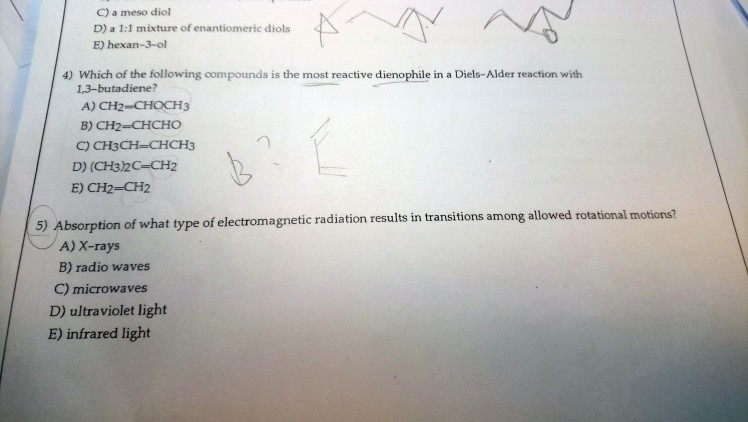 Solved C) a meso diol D) a 1:1 mixture of enantiomeric diols | Chegg.com