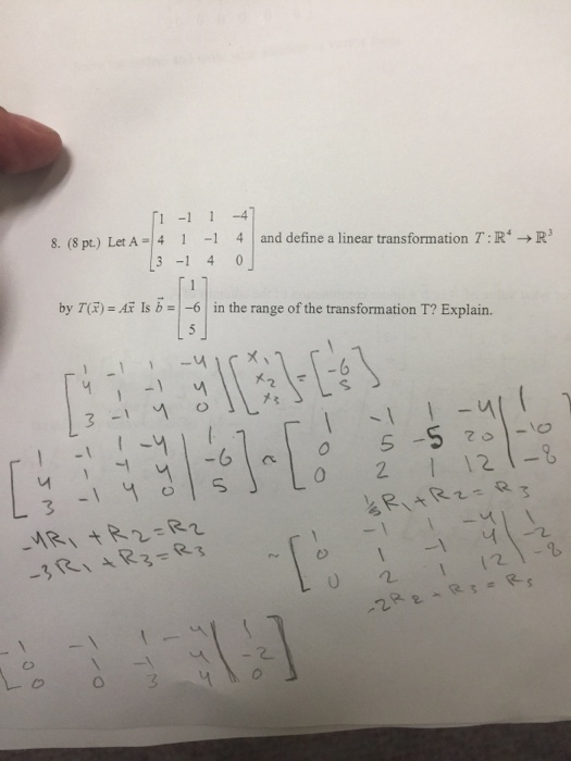 Solved Let A = and define a linear transformation T: R4 | Chegg.com