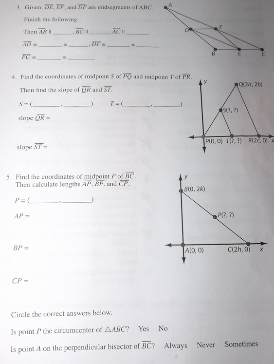 Solved Given: and are midsegments of ABC. Finish the | Chegg.com
