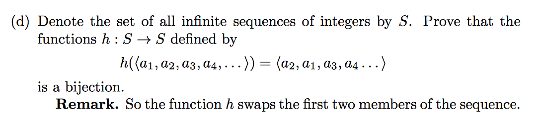 Solved Denote the set of all infinite sequences of integers | Chegg.com