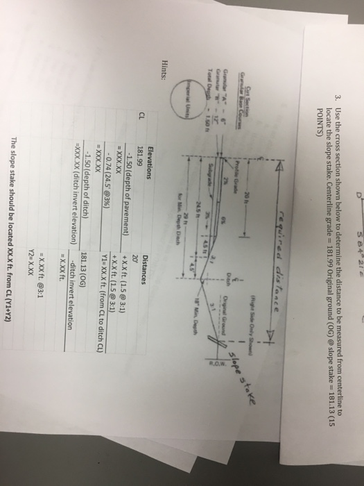 Solved Use the cross section shown below to determine the | Chegg.com