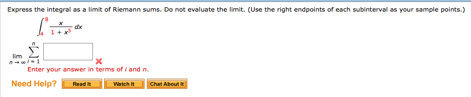 Solved Express the integral as a limit of Riemann sums. Do | Chegg.com