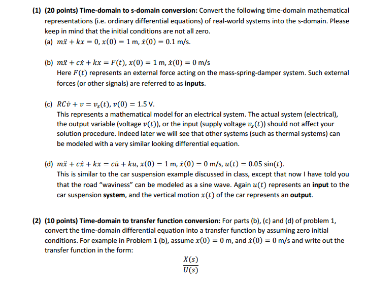 Time-domain to s-domain conversion: Convert the | Chegg.com