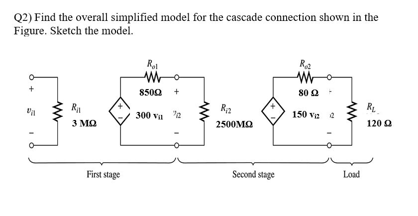 Solved Q2) Find the overall simplified model for the cascade | Chegg.com
