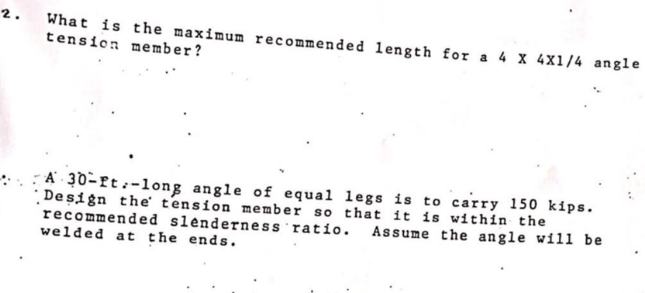 Solved 2. What is the maximum recommended length for a 4 x | Chegg.com
