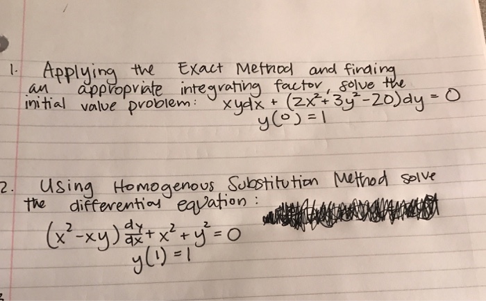 Solved Applying the exact method and finding an appropriate | Chegg.com