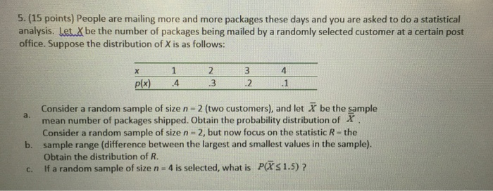 Solved People are mailing more and more packages these days | Chegg.com