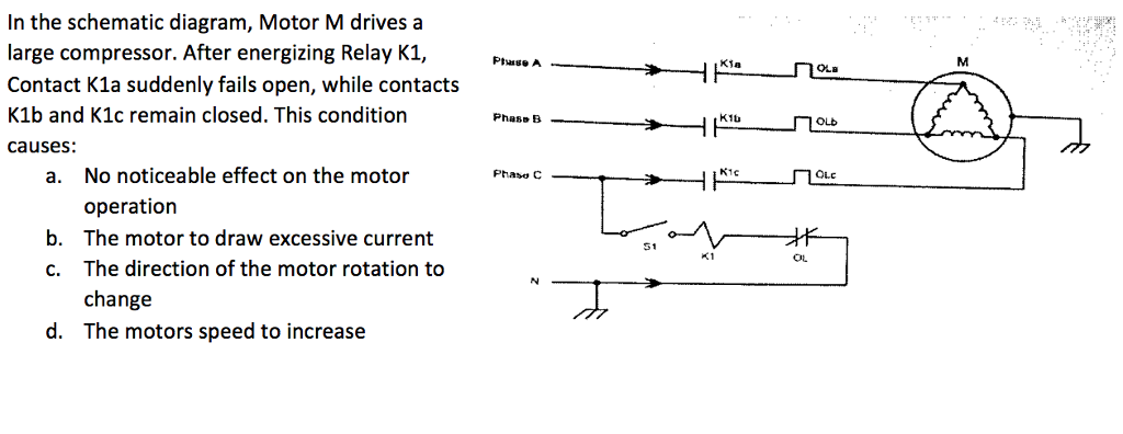 Solved In the schematic diagram, Motor M drives a large | Chegg.com