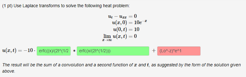 Solved (1 pt) Use Laplace transforms to solve the following | Chegg.com