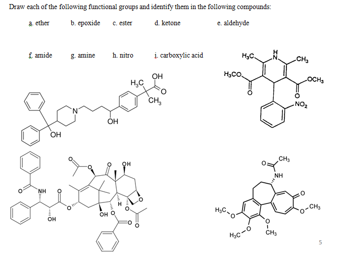 Solved Draw each of the following functional groups and | Chegg.com