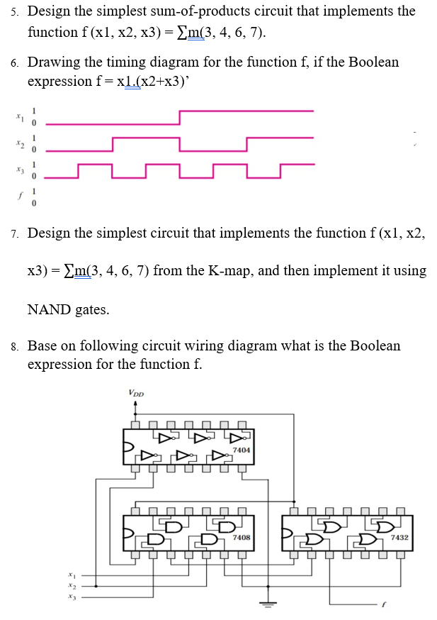 Solved 5 Design The Simplest Sum Of Products Circuit That 