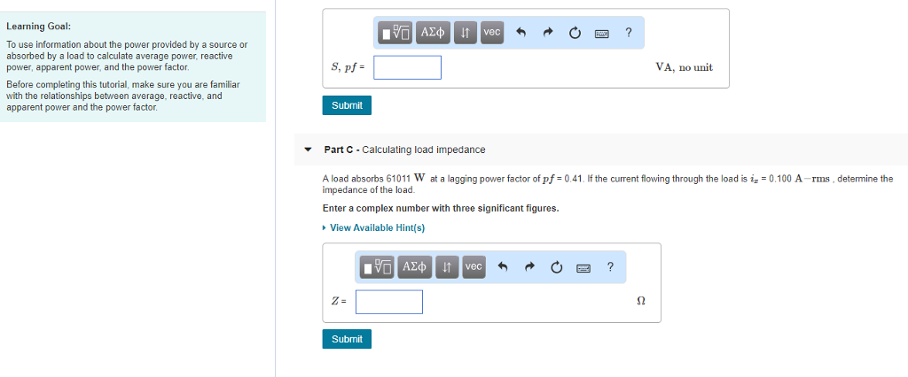 Solved Learning Goal Part A Calculating Average Power 9900