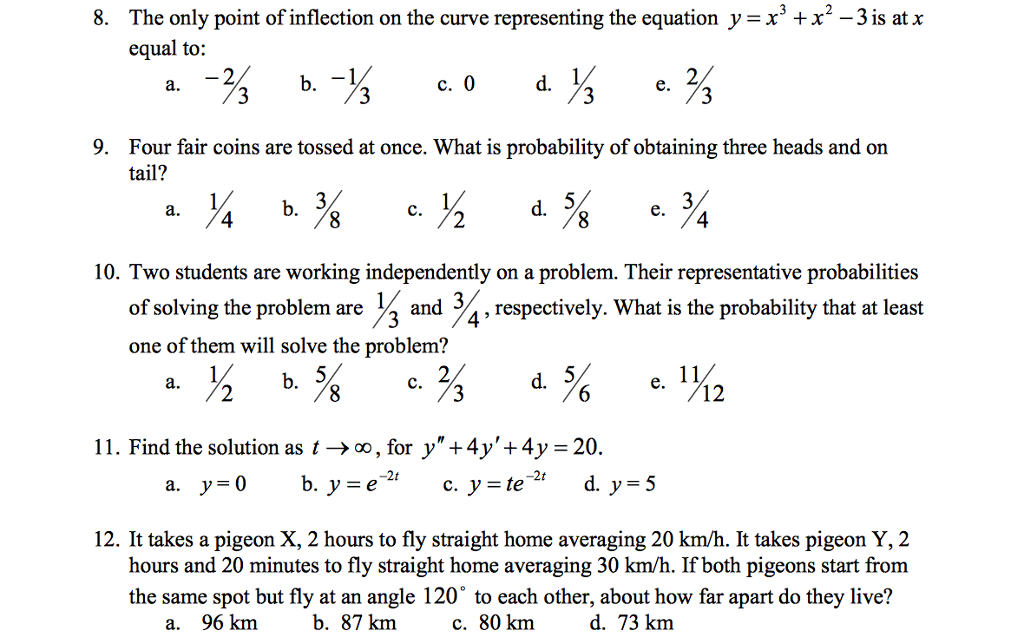 Solved The only point of inflection on the curve | Chegg.com