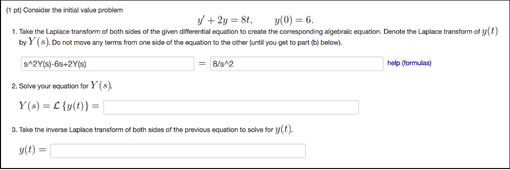 Solved Consider the initial value problem y' + 2y = 8t, | Chegg.com