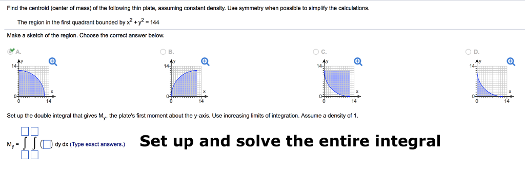 Solved Find the centroid (center of mass) of the following | Chegg.com