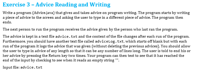 Solved Exercise 3 Advice Reading And Writing Write A Program