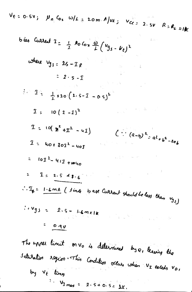 (Solved) - 12.2 A source-follower circuit using NMOS transistors is... - (1 Answer) | Transtutors