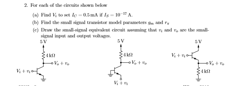 Solved 2. For each of the circuits shown below (a) Find Vi | Chegg.com