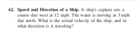 Solved 62. Speed and Direction of a Ship A ship's captain | Chegg.com