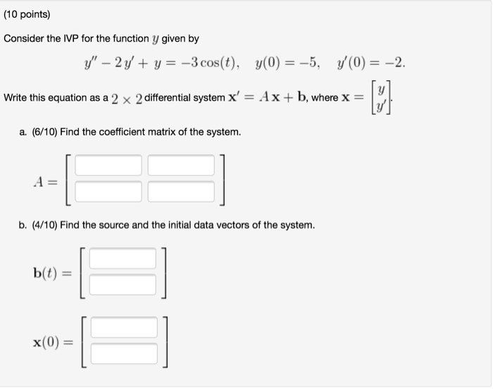Solved Consider the IVP for the function y given by y" - | Chegg.com