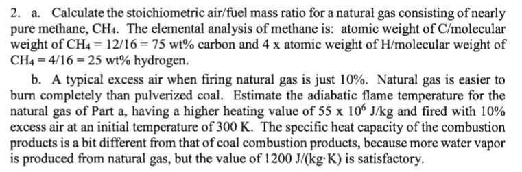 Solved Calculate the stoichiometric air/fuel mass ratio for | Chegg.com