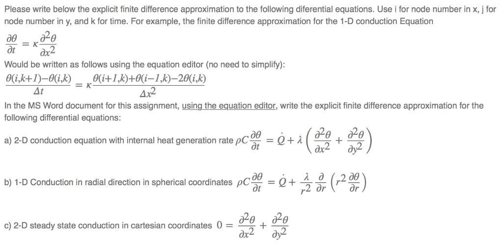 Solved Please write below the explicit finite difference | Chegg.com