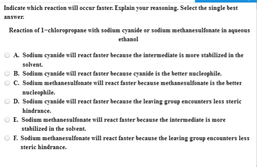 Solved Indicate which reaction will occur faster. Explain | Chegg.com
