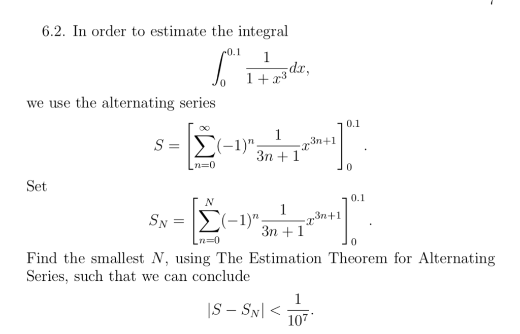 Alternating Series Estimation Theorem