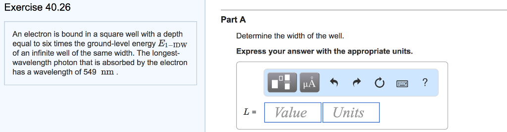 Solved An electron is bound in a square well with a depth | Chegg.com