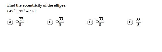 Solved find the eccentricity find the eccentricity of the | Chegg.com