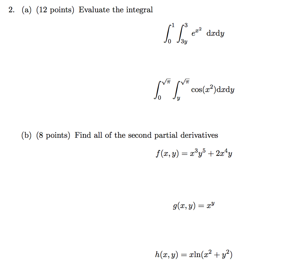 Solved Evaluate the integral integral^1_0 integral^3_3y | Chegg.com