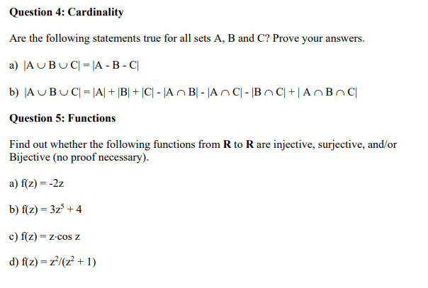 Cardinality Proof