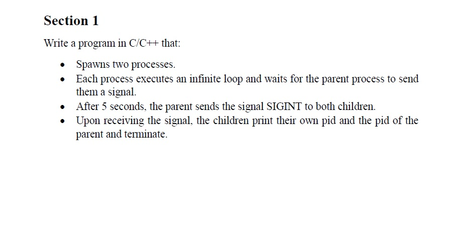 Write A Program In Cc That Spawns Two Processes 