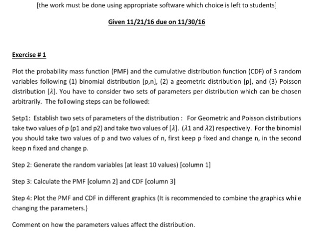 Solved Plot the probability mass function (PMF) and the | Chegg.com