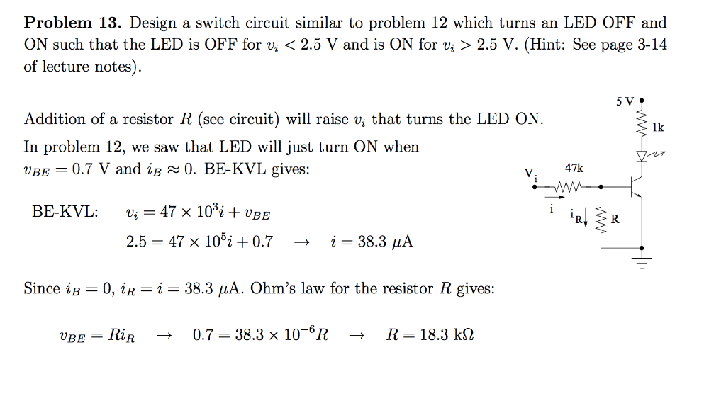Solved Problem 13. Design a switch circuit similar to | Chegg.com