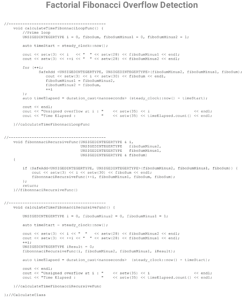 Factorial Fibonacci Overflow Detection In this | Chegg.com