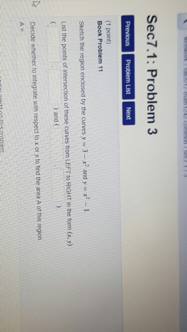 Solved Sec7.1: Problem 3 Prevous Problem List: Next (1 | Chegg.com