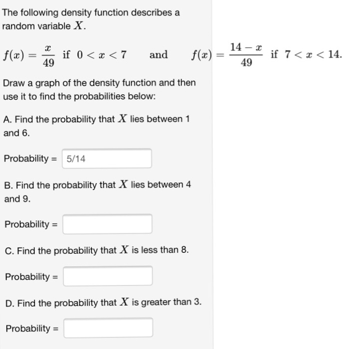 Solved The following density function describes a random | Chegg.com