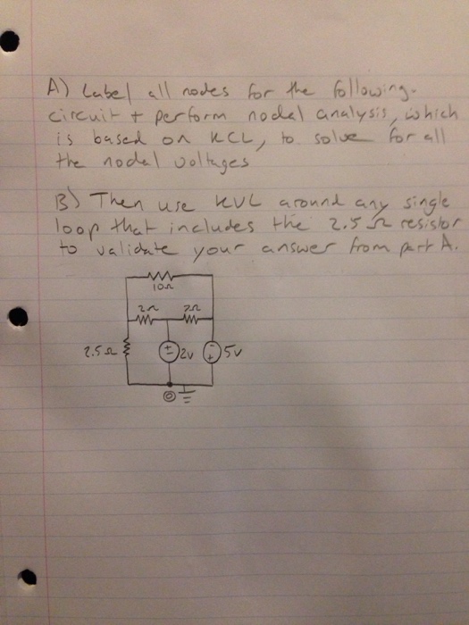 Solved A) Label all nodes for the following circuit + | Chegg.com