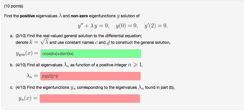 Solved Find the positive eigenvalues lambda and non-zero | Chegg.com