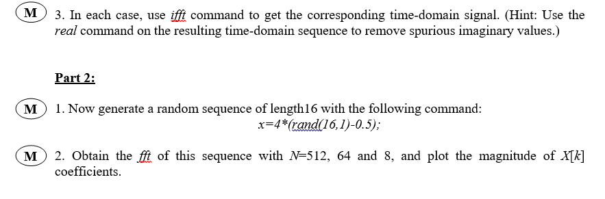 Solved Note: Only the parts marked by(M1 ? require the use | Chegg.com