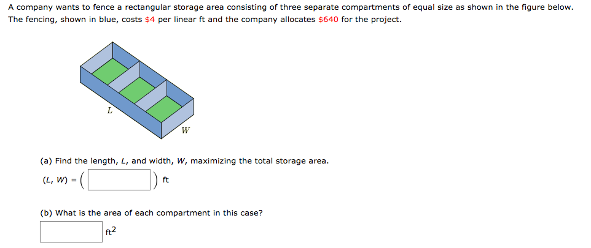 Solved A company wants to fence a rectangular storage area | Chegg.com