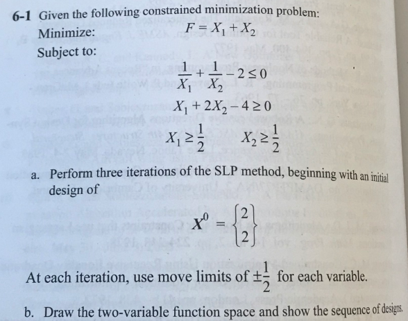 6-1 Given the following constrained minimization | Chegg.com