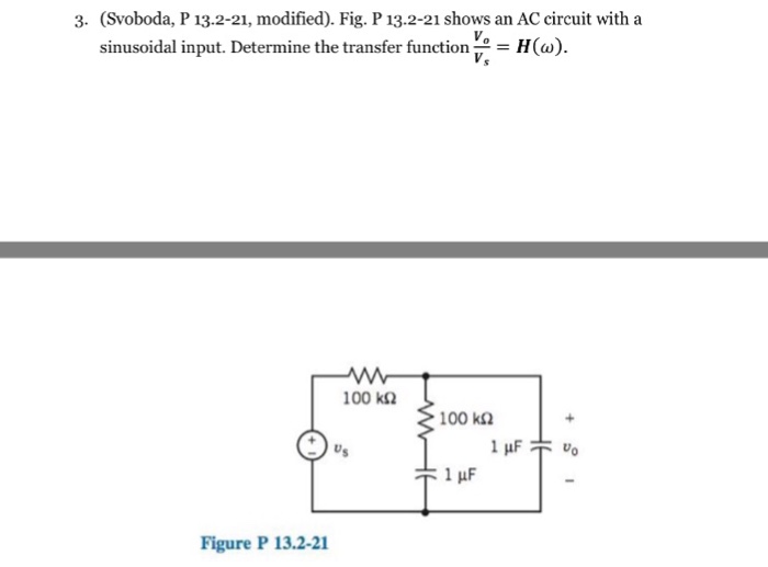 Solved Fig. P 13.2-21 shows an AC circuit with a sinusoidal | Chegg.com