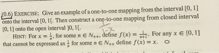 Solved Give an example of a one-to-one mapping from the | Chegg.com