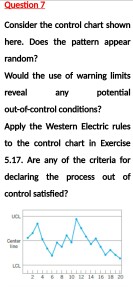 Solved Consider the control chart shown here. Does the | Chegg.com