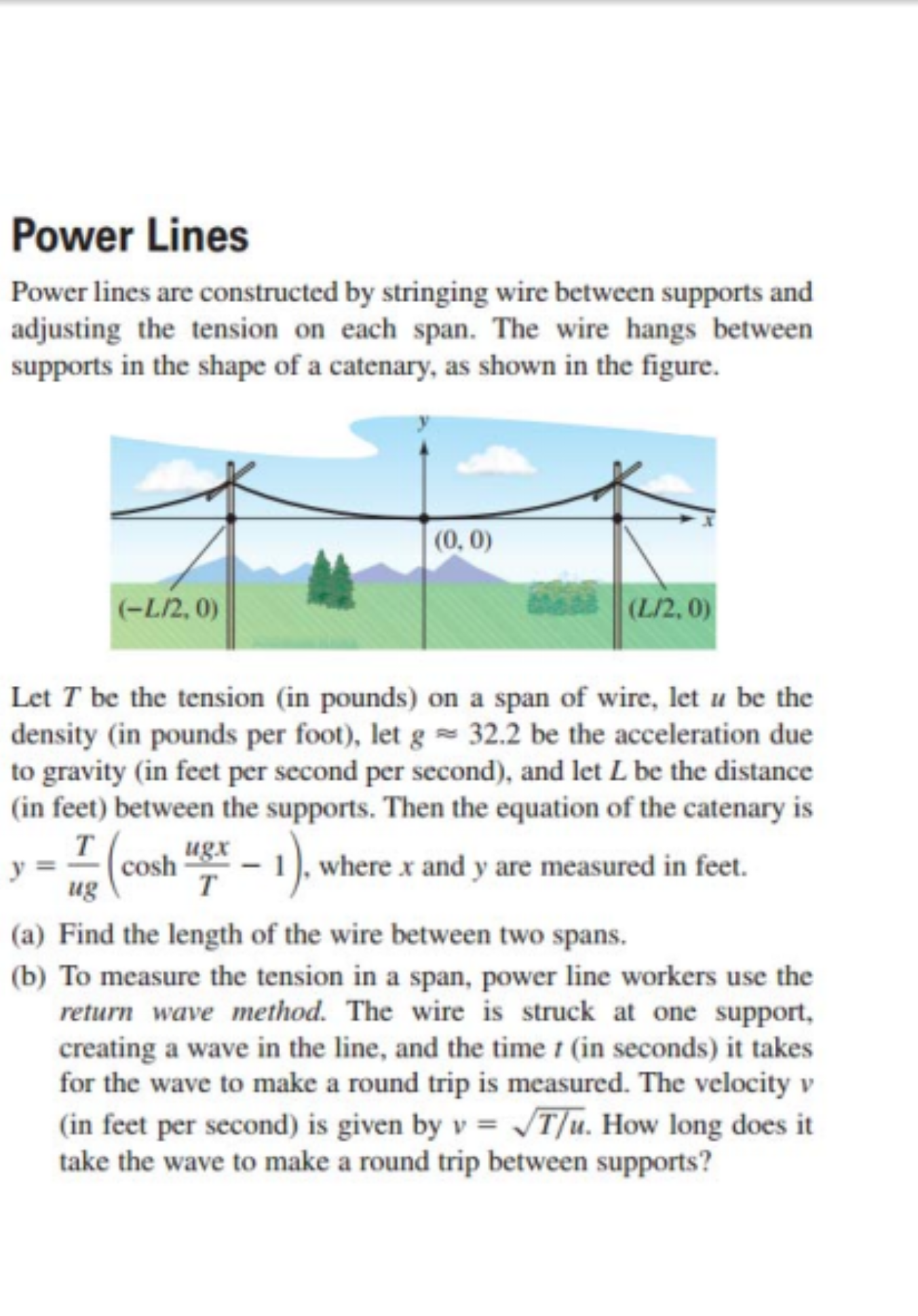 Solved Power lines arc constructed by stringing wire between | Chegg.com