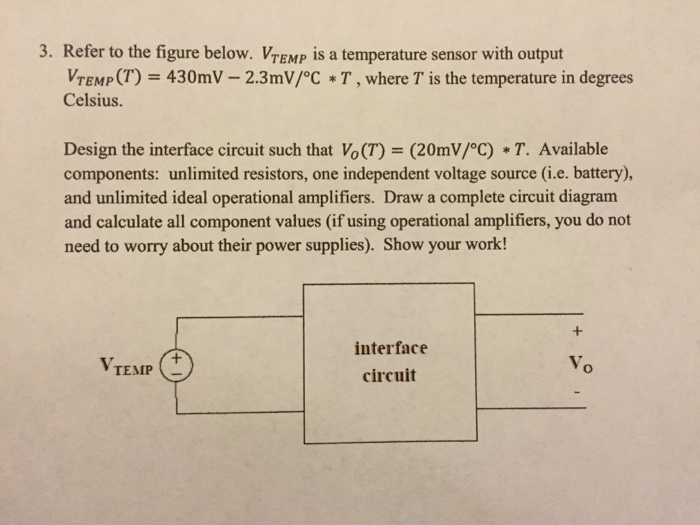 Solved Refer to the figure below. V_TEMP is a temperature | Chegg.com